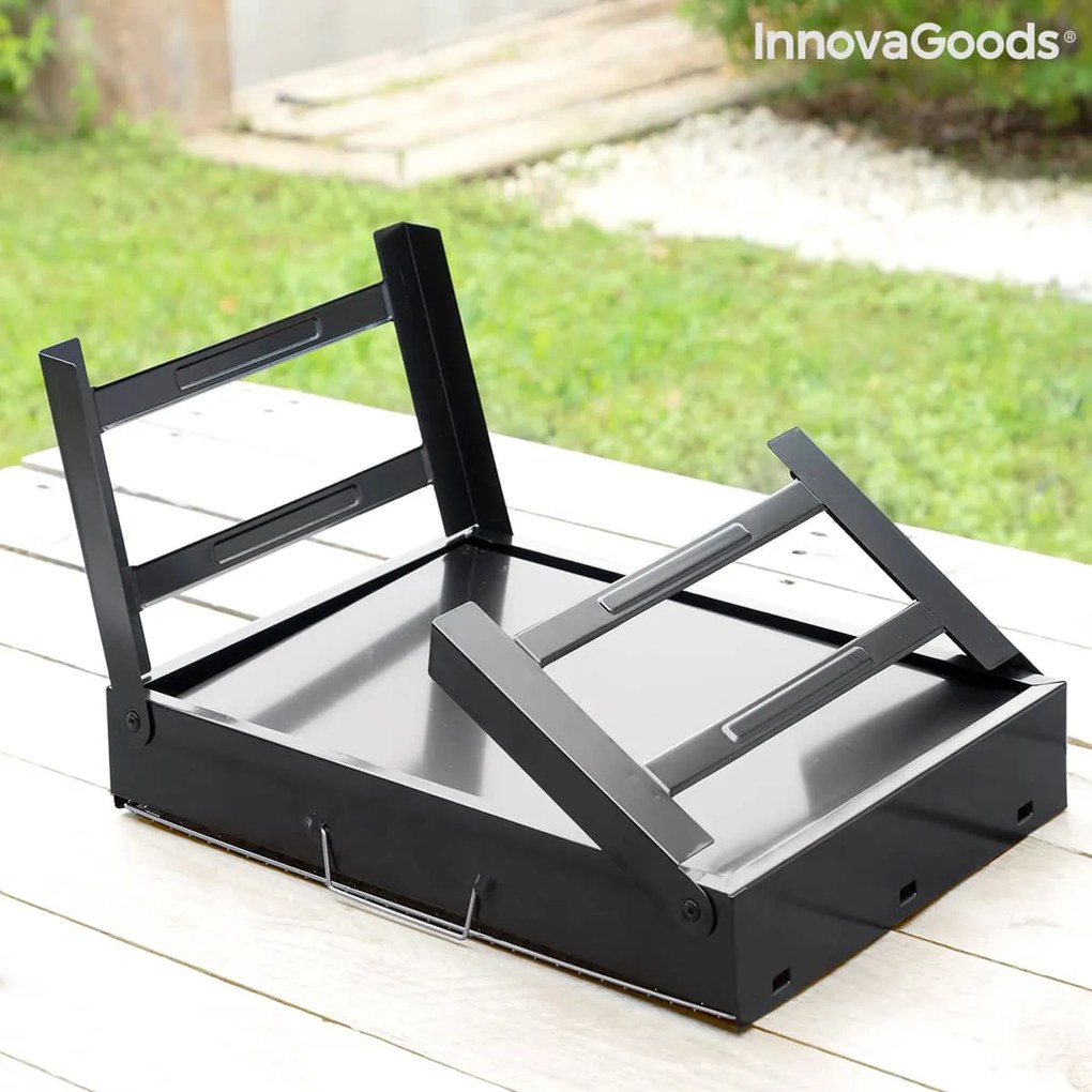 Přenosný skládací gril na dřevěné uhlí BearBQ - InnovaGoods