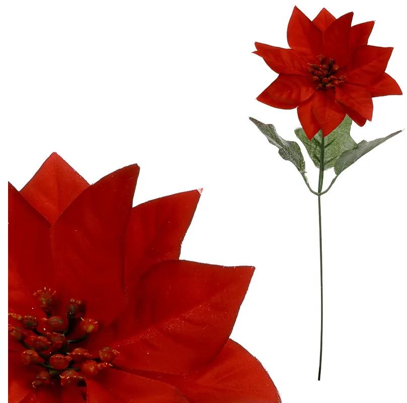 Květina umělá. Poinsécie, vánoční růže , barva červená 1-hlavá UK-0025, sada 10 ks