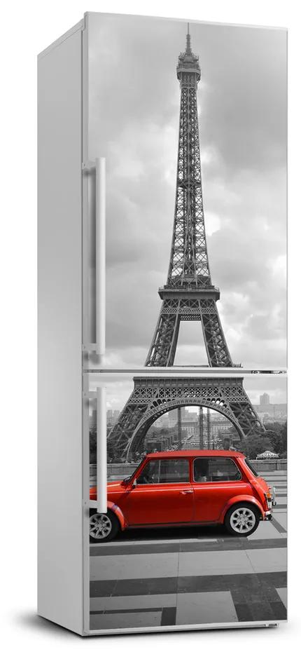 Wallmuralia Tapeta nálepka na ledničku Eiffelova věž auto 60x180 cm