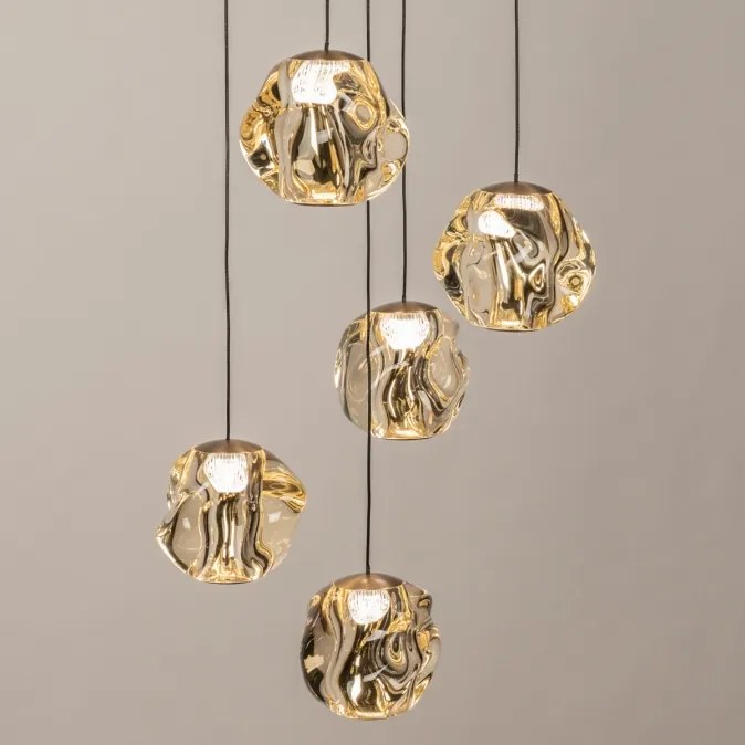 Závěsné LED svítidlo Benelux Organic Crystal Gold 5