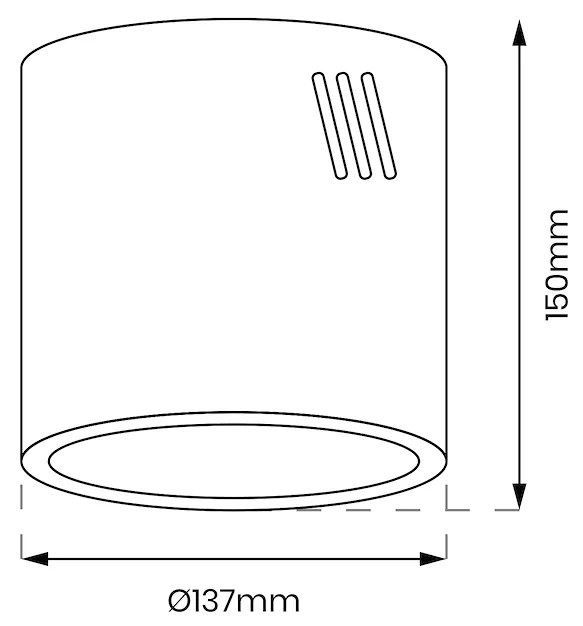 Stropní svítidlo George XL, 1x bílé kovové stínítko