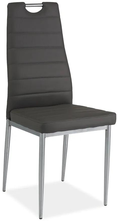 Casarredo Jídelní čalouněná židle H-260 šedá/chrom