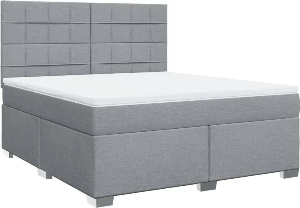 Box spring postel s matrací světle šedá 180 x 200 cm textil 3290567
