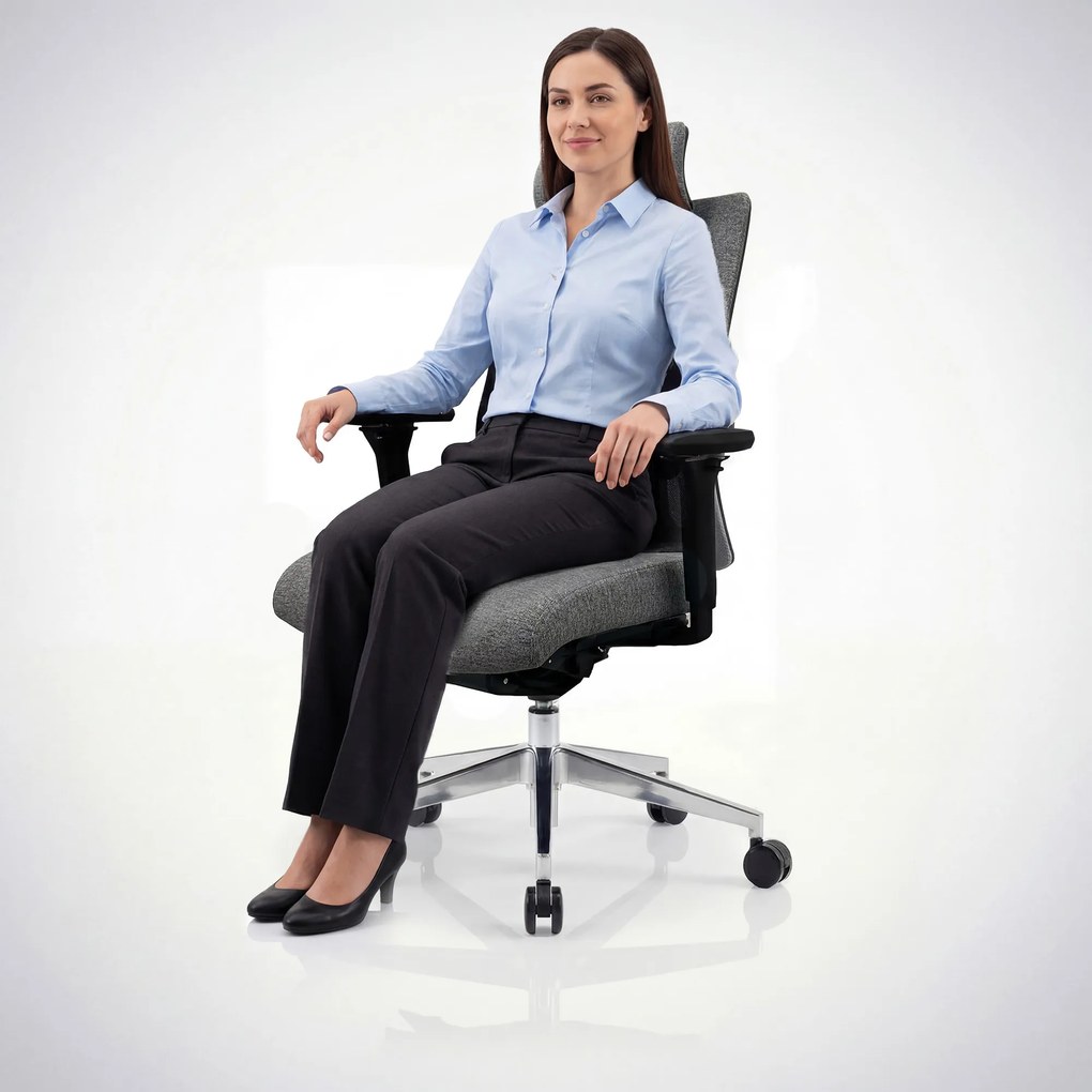 Ergonomická otočná kancelářská židle, tmavě šedá: VECTOR