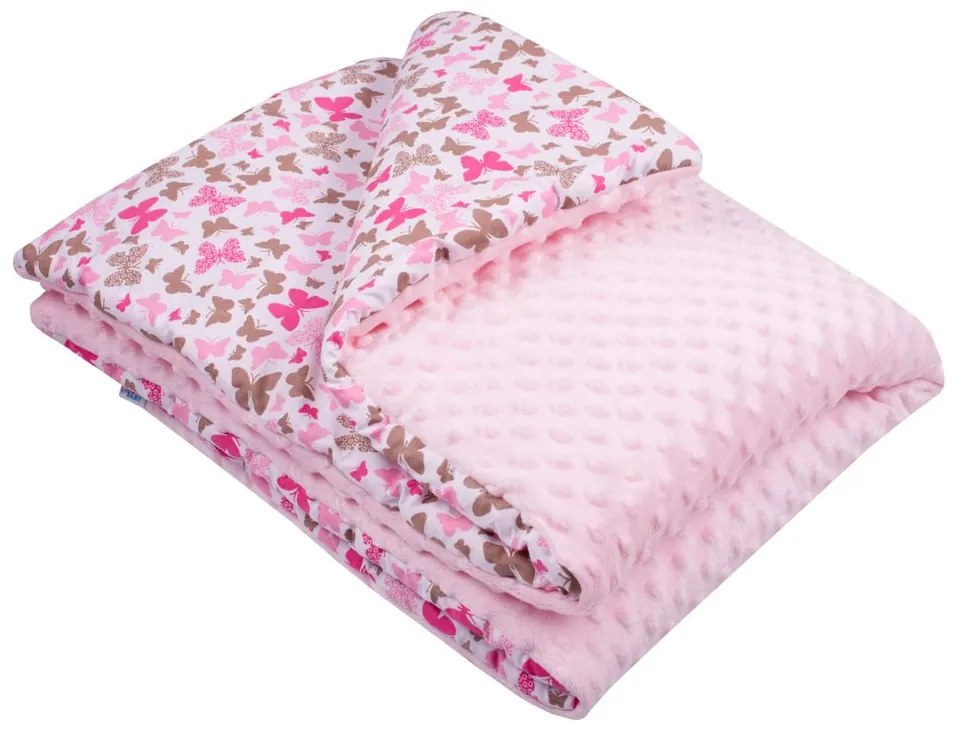 Dětská deka z Minky s výplní New Baby růžová 80x102 cm