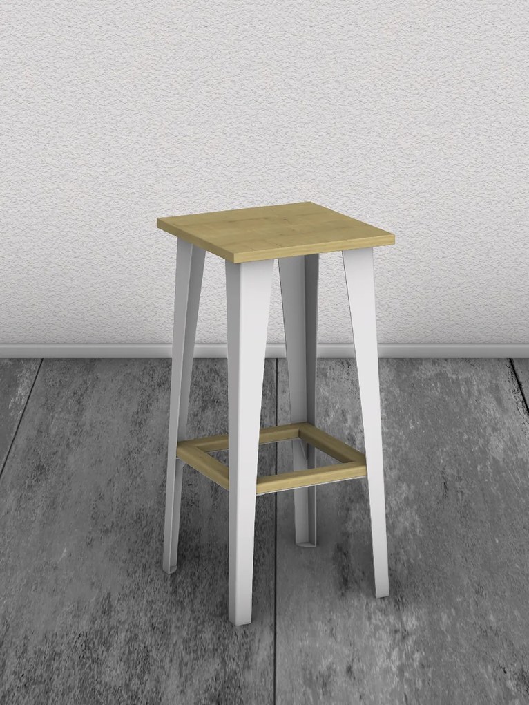 Barová židle bílá A31, dub Hamilton ZVOLTE VÝŠKU ŽIDLE:: 65 cm