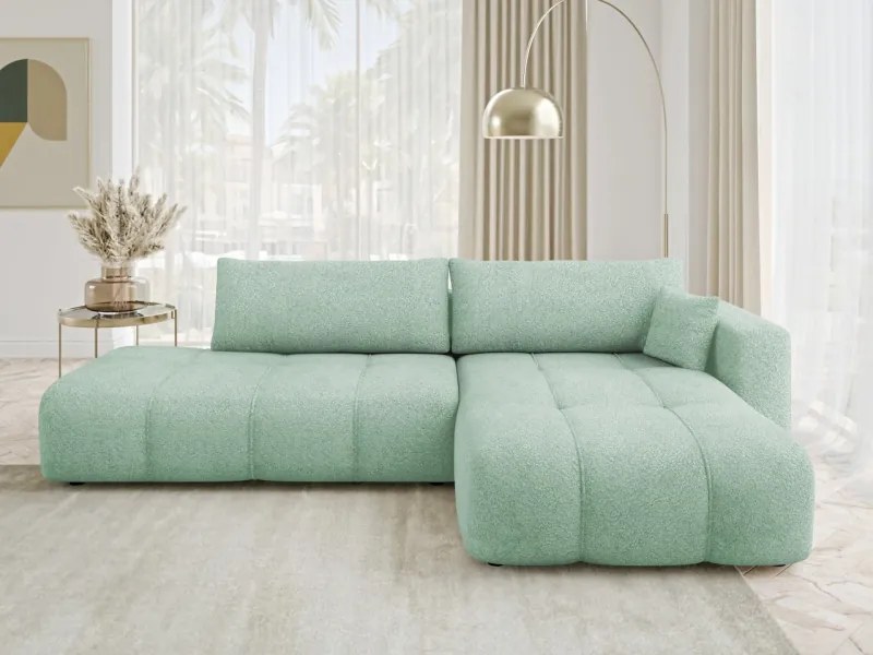 Rohová rozkládací sedačka Larow O Boucle, Potah: Coral 80, Strana pohovky: levá