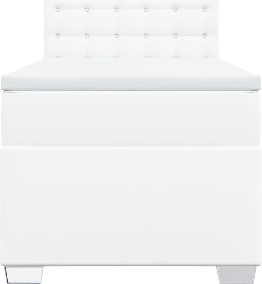 Box spring postel s matrací bílá 80 x 200 cm umělá kůže 3286097