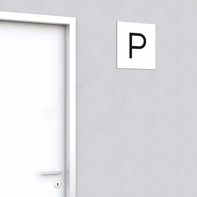 ACCEPT Označení podlaží - písmeno "P" - stříbrná tabulka - černý popis