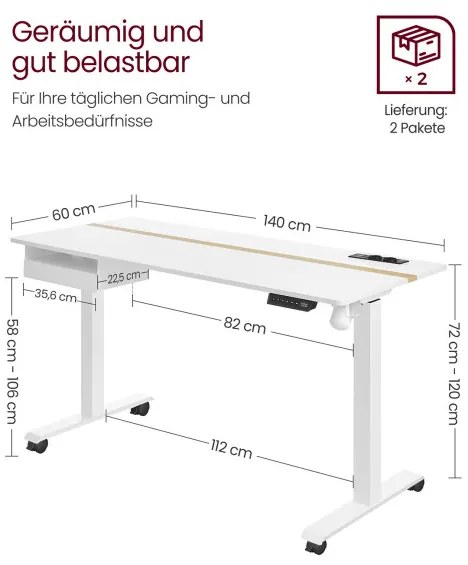 Elektrický kancelářský stůl LSD114W01