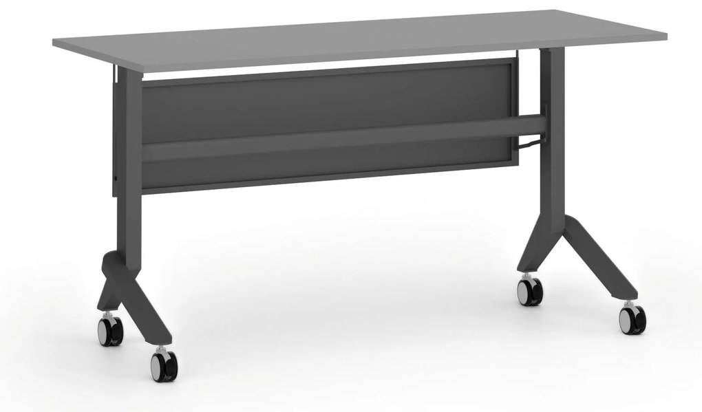 Mobilní stůl PRIMO MOVE, 140x60 cm, černá podnož, grafit