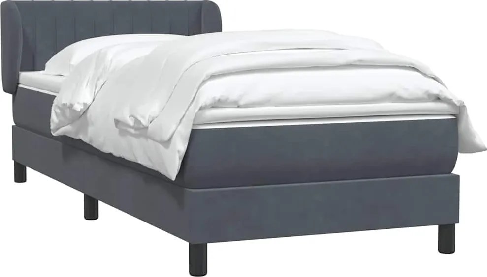 Box spring postel s matrací tmavě šedá 80x220 cm samet 3317716
