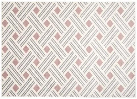 Kusový koberec moderní FIKA 78521 krémový růžový Rozměr: 120x170 cm