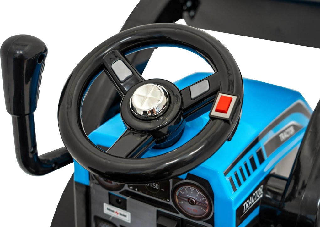 Ramiz Traktor buldozer G320 pro nejmenší děti modrý + pohyblivá lžíce + melodie + klakson + LED světla