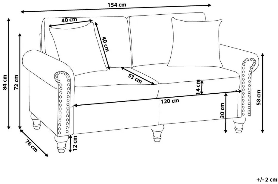 Dvoumístná pohovka, pískově béžová, OTRA Beliani