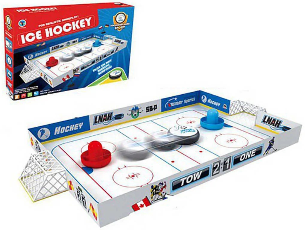 _Ostatní 1_ Hra Air Hockey lední vzdušný hokej na baterie 51x36cm v krabici ad05001
