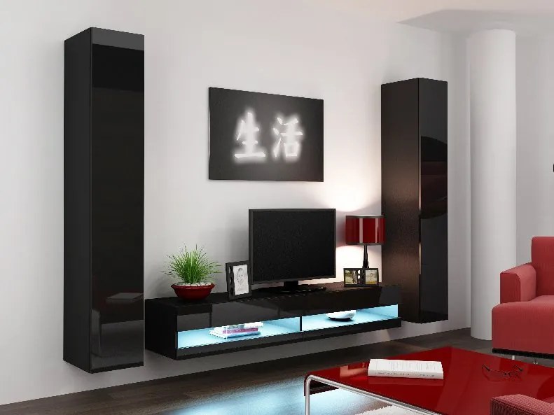 Cama Meble Obývací stěna VIGO NEW 4 Barva: černá