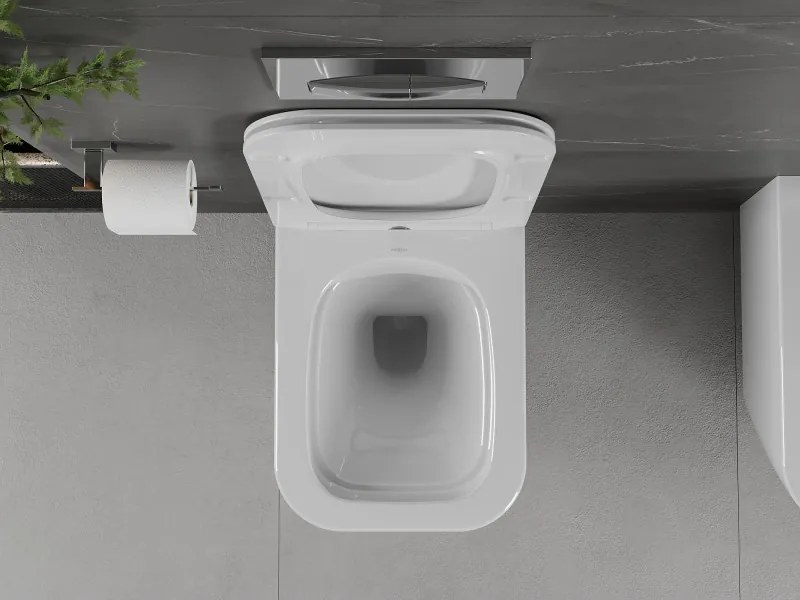 Mexen Madox, Rimless závěsná wc mísa 515x365x350 mm s pomalu padajícím sedátkem SLIM z duroplastu, bílá, 30154000