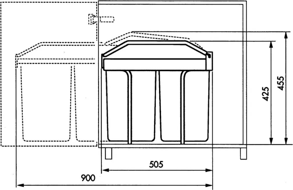 Hailo Odpadkový koš do skříňky Multi-Box Duo vel. L 2x 14 l krémový [415438]