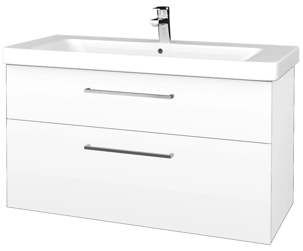 Dřevojas Koupelnová skříň Q MAX SZZ2 105 Varianta: N01 Bílá lesk / Úchytka T03 / M01 Bílá mat