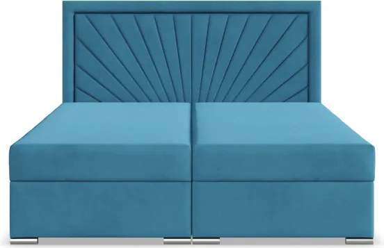 Manželská postel VICENZA Velvet 160×200 cm modrá