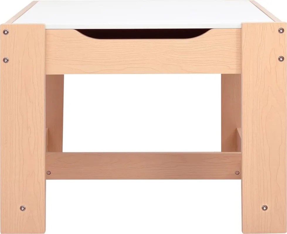 vidaXL Dětský stůl se 2 židlemi MDF [80284] Barva: Bílá
