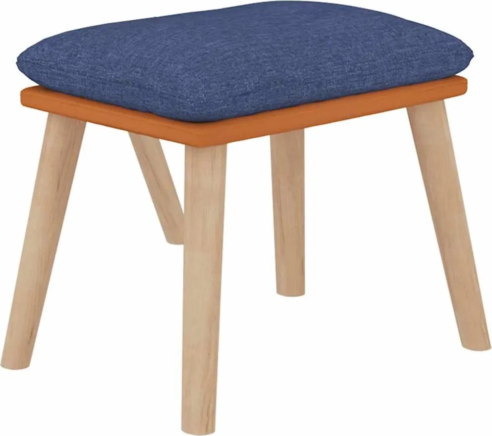 Relaxační křeslo s podnožkou modré umělá kůže a textil 3097765