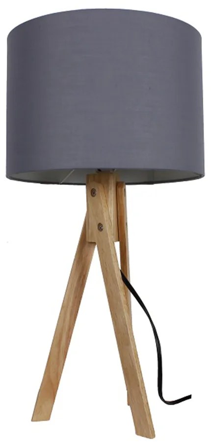 Stolní lampa, šedá / přírodní dřevo, LILA TYP 2