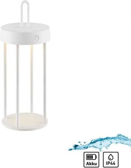 LD 19300-16 ANSELM LED stolní lampa na baterie bílá 28cm dotykový stmívač IP44 zahradní svítidlo 2700K - JUST LIGHT