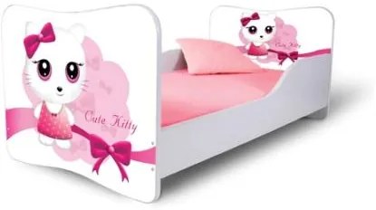 Dětská postel Kotě s mašlí - butterfly - Rozměry postele délka 140 x šířka 70