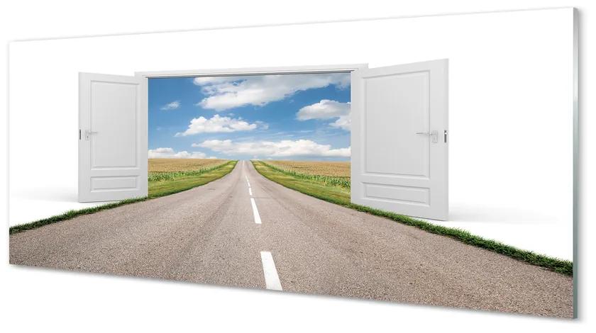 akrylový obraz Polní cesta 3d dveře 120x60 cm
