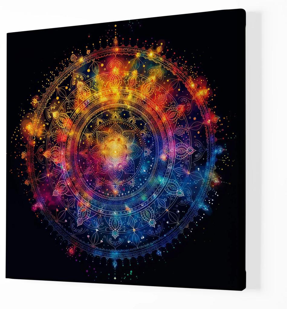 Obraz na plátně - Mandala Zářivá seance FeelHappy.cz Velikost obrazu: 140 x 140 cm