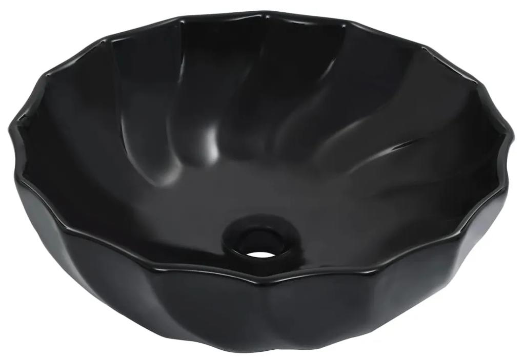 143922 vidaXL Umyvadlo černé 46 x 17 cm keramika