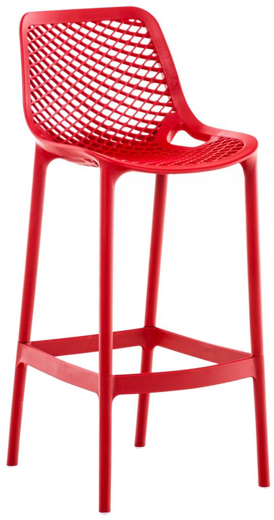 Plastová barová židle DS10778434 - Červená