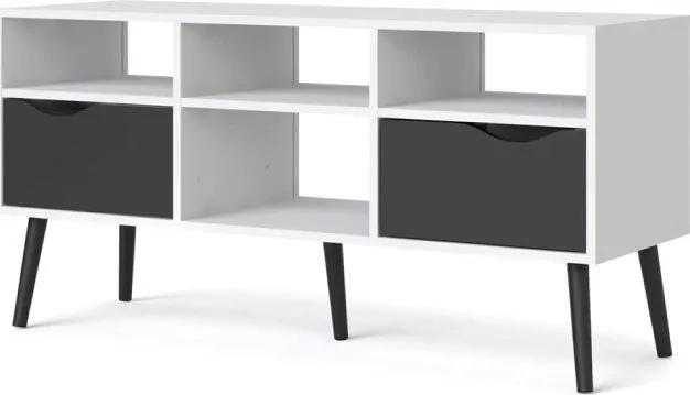 Falco Televizní stolek Retro 391 bílá/černá