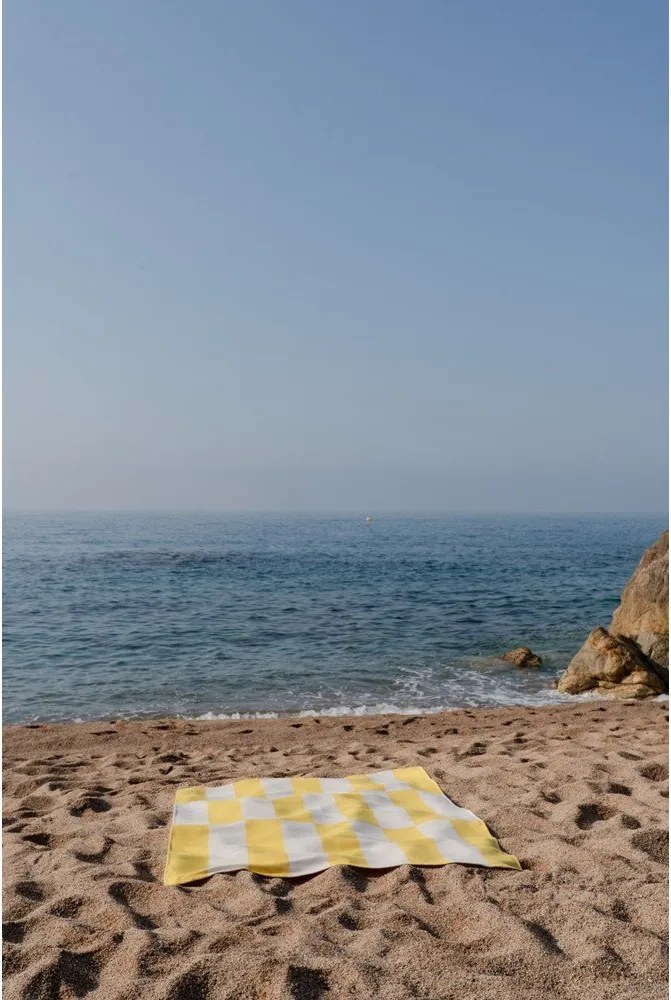 Žlutá bavlněná plážová osuška 100x160 cm Su – noo.ma