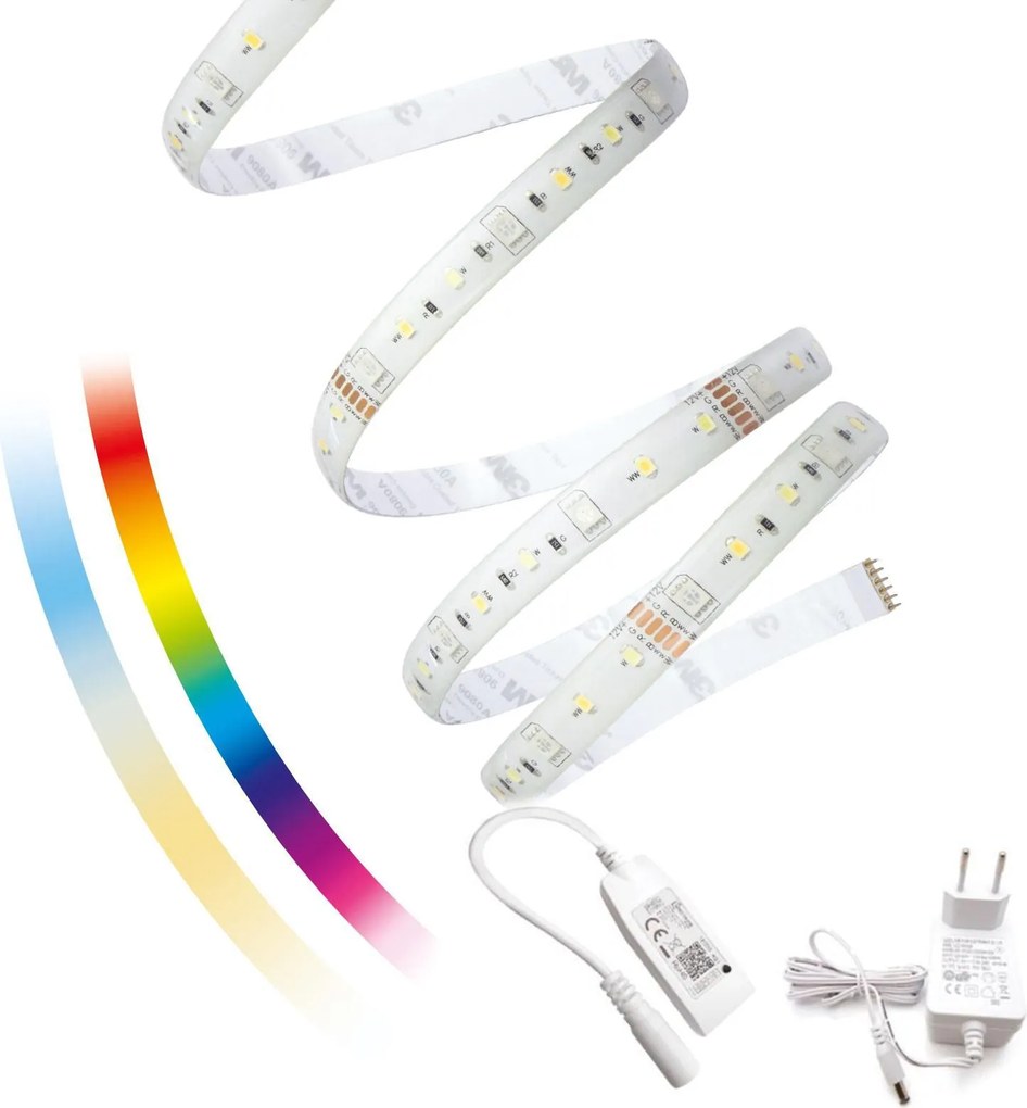 Toolight - SMART LED pásek ,17W, RGB barvy nastavitelné přes WIFI + napájecí adaptér, OSW-01511