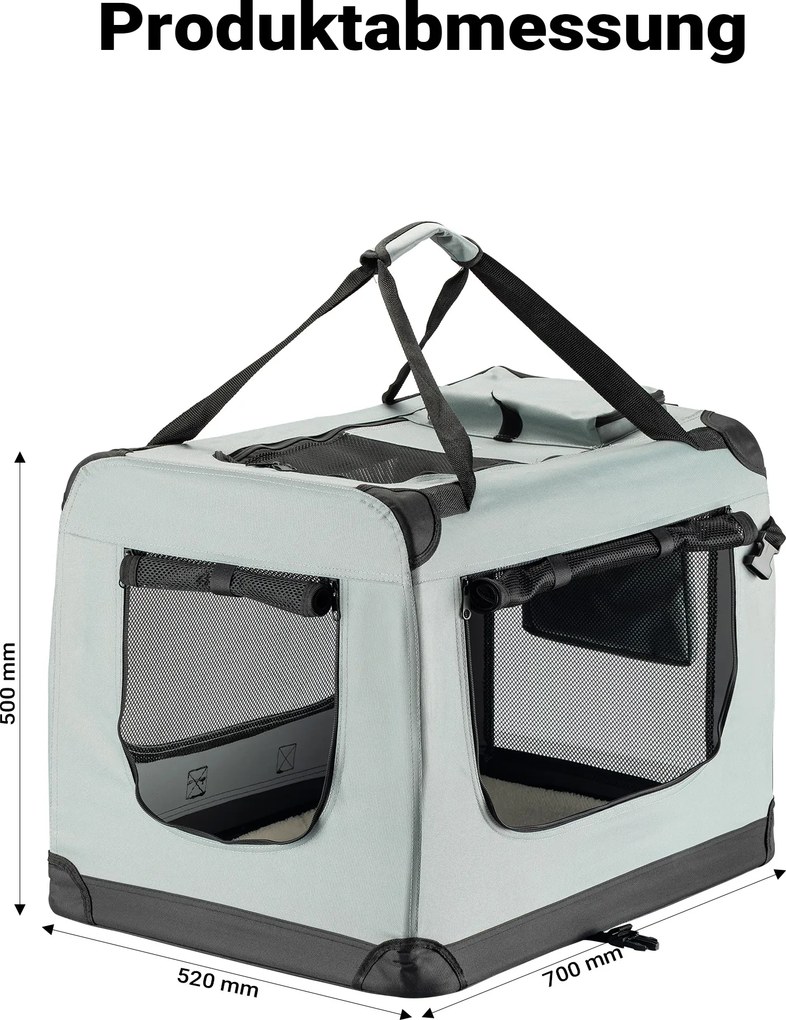 Přepravní box fudajo – 70 × 52 × 50 cm, šedá (63351)