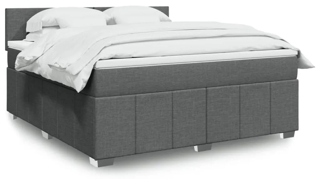 Box spring postel s matrací tmavě šedá 180x200 cm textil 3287141