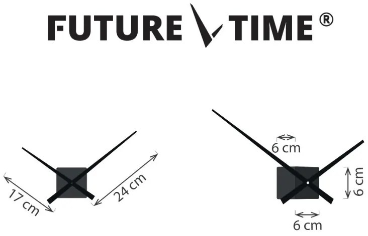 Designové nástěnné nalepovací hodiny Future Time FT3000BK Cubic black