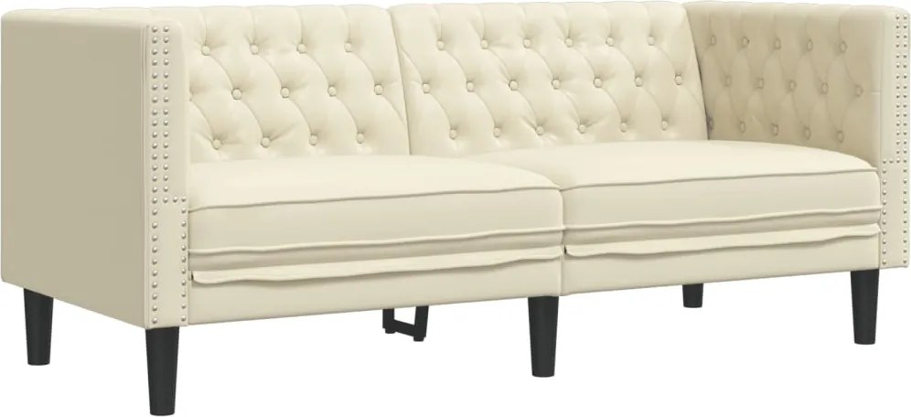 3dílná sedací souprava Chesterfield krémová umělá kůže 3209268