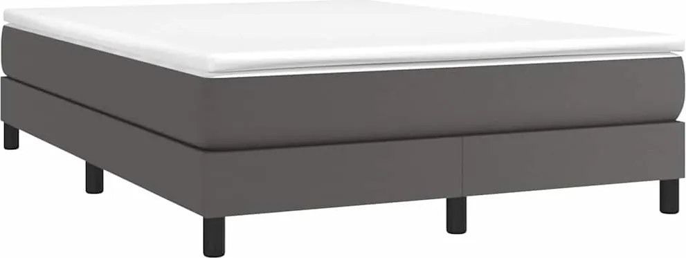 Rám postele s boxspringem šedá 140 x 190 cm umělá kůže 3120698