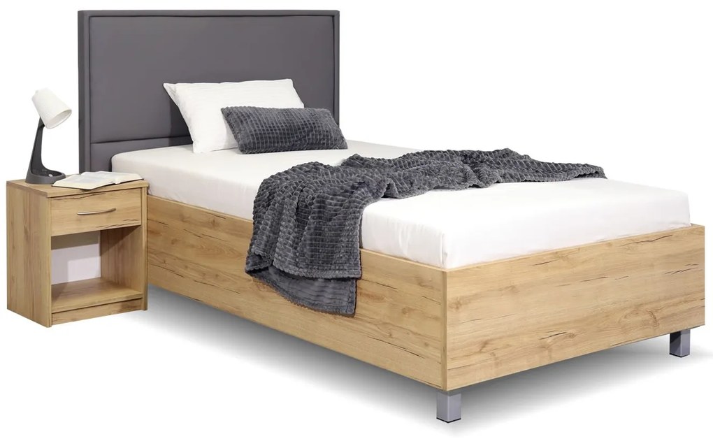 Čalouněná postel s úložným prostorem LA FINESA, 90x200 cm
