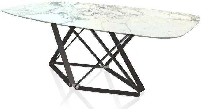 BONTEMPI - Mramorový stůl DELTA, 200/250x116/120 cm