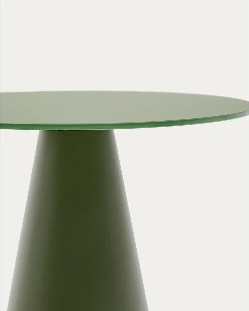 Kulatý odkládací stolek se skleněnou deskou ø 50 cm Wilshire – Kave Home