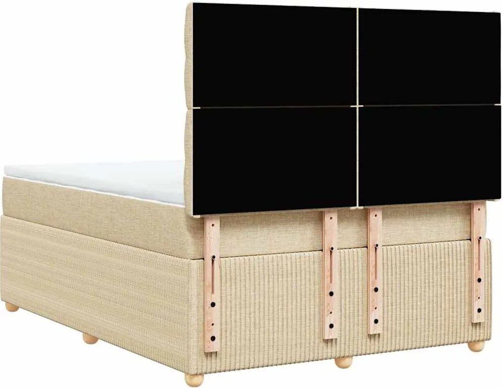 Box spring postel s matrací krémová 140x190 cm textil 3292063