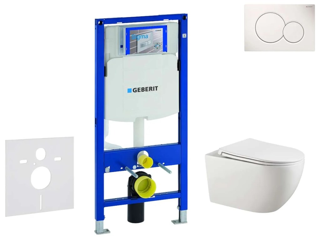 Geberit Duofix - Set předstěnové instalace, klozetu Gaia a sedátka softclose, tlačítko Sigma01, alpská bílá SANI11CA3121