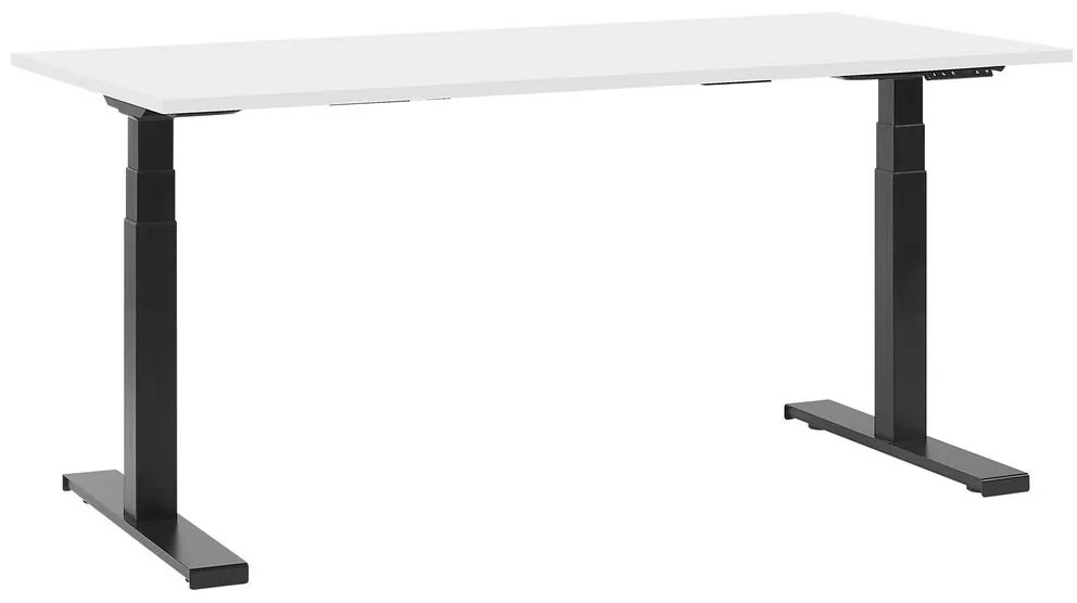 Elektricky nastavitelný psací stůl 160x72 cm bíloo-černý DESTIN II Beliani