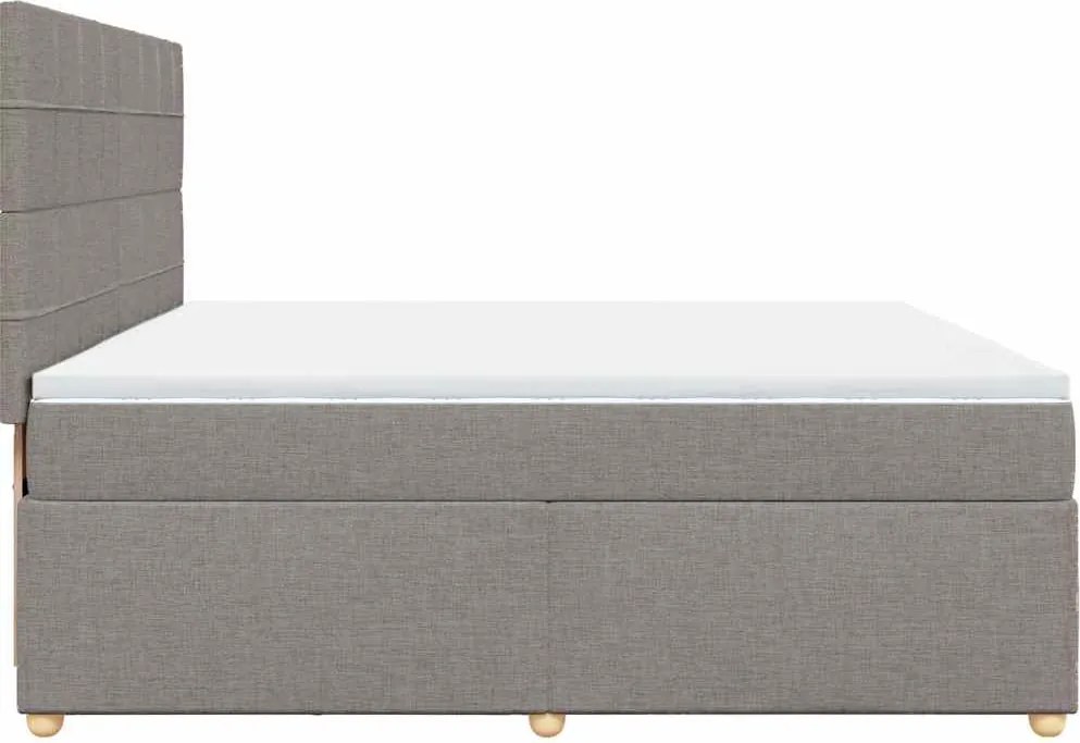 Box spring postel s matrací taupe 200x200 cm textil 3293691