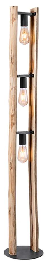 LABEL51 Stojací lampa Woody - přírodní dřevo